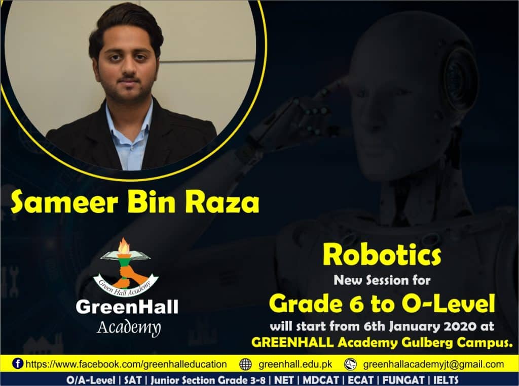 Robotics for Grade 6 to O-Level will start from 6th January 2020 ...