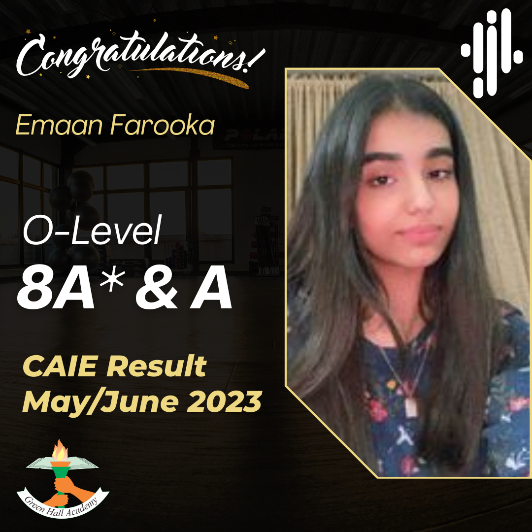 CAIE May/June 2023 Result O-Level - Greenhall Academy